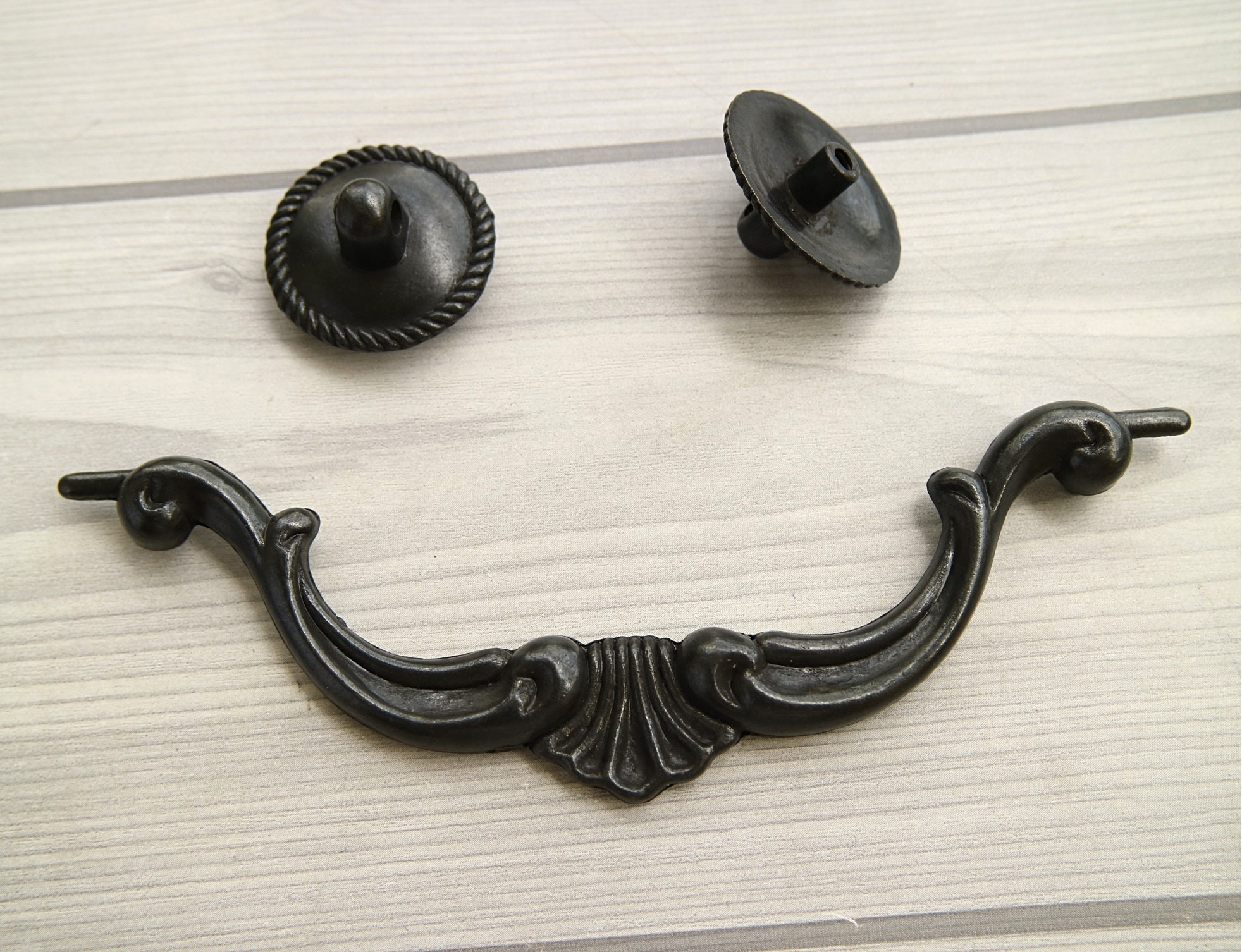 5.5 Antique black drawer bail handle drop dresser swing | Etsy