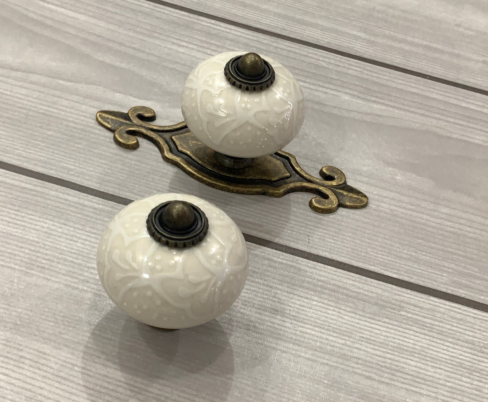 White Ceramic Handle Knob Porcelain Drawer Pull Dresser | Etsy