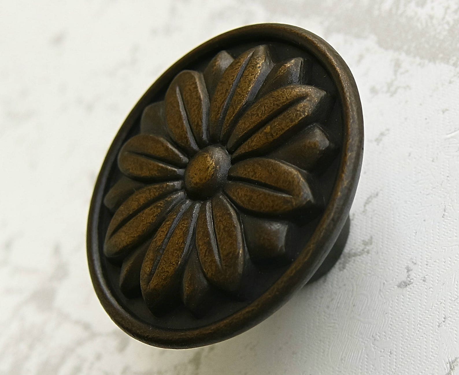 Large Solid Drawer Handle Pull Floral Dresser Knob Ornate - Etsy