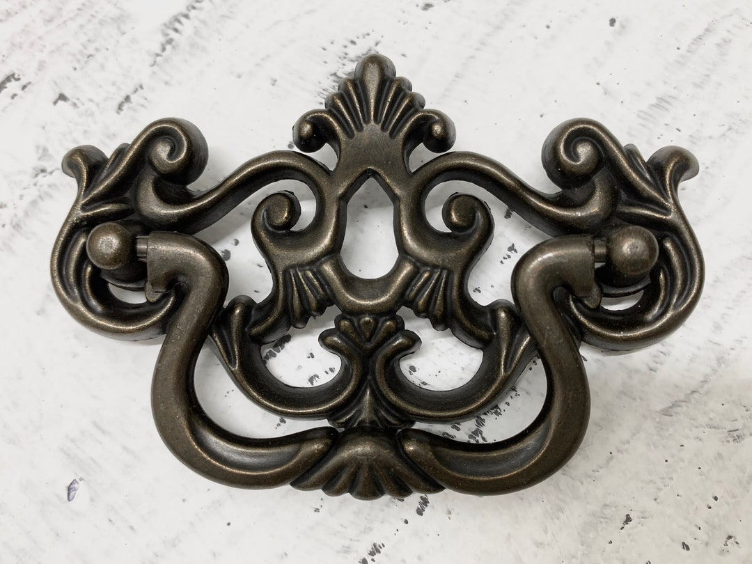 3" Dark Antique Bronze Drawer Bail Handle Pull Rustic Dresser Pull ...