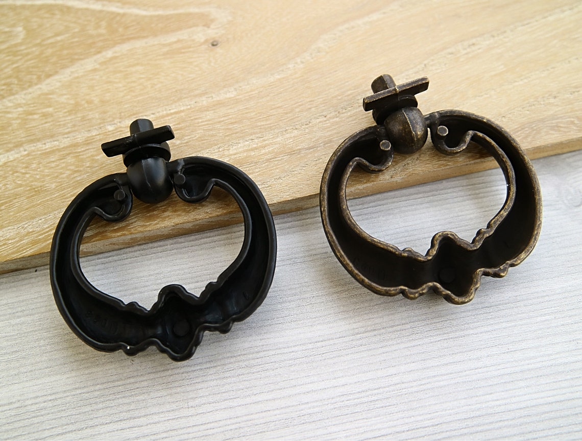 Vintage Style Drop Ring Handle Antique Bronze Dresser Knob - Etsy