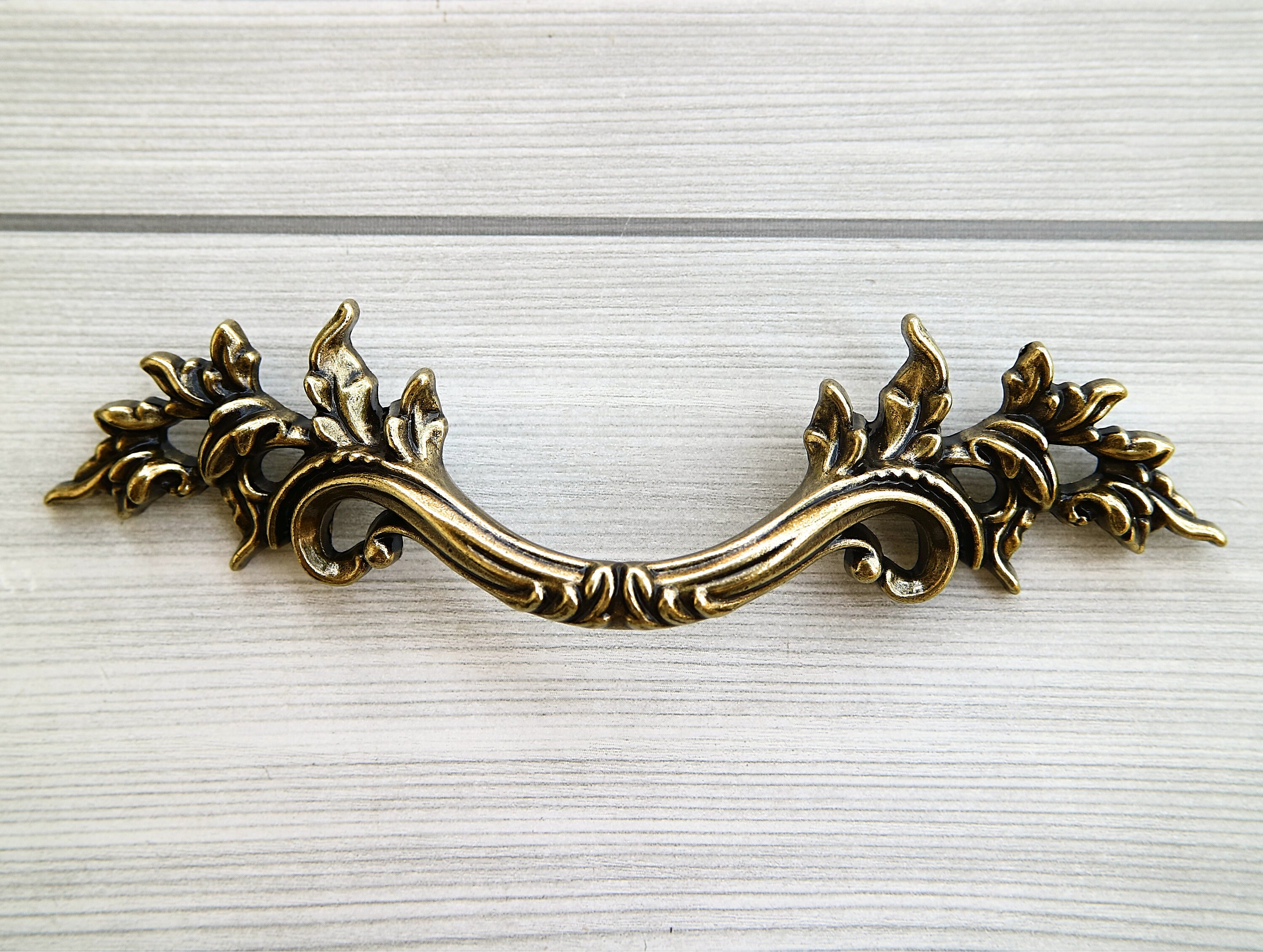 Antique Bronze Funiture Handle Pull Drawer Leaf Handle Flower Dresser ...