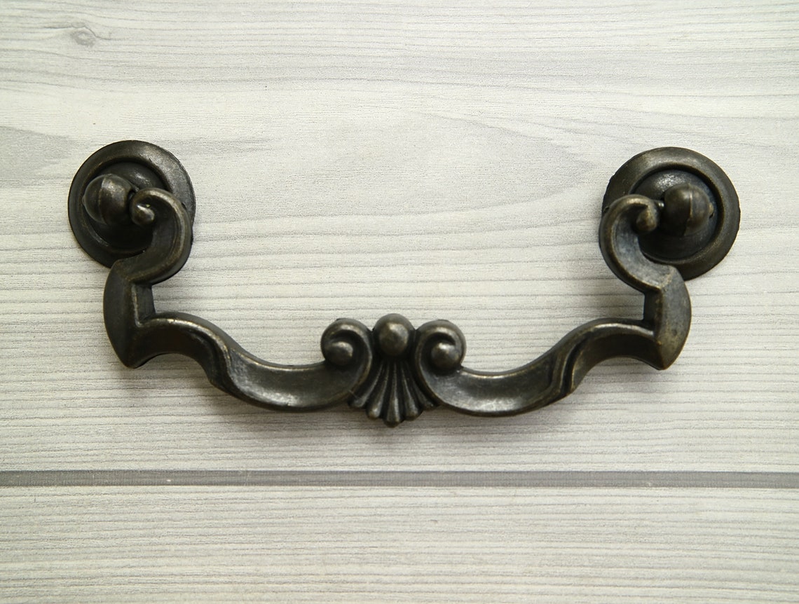 4.25" Dark Antique Bronze Drawer Swing Pull Drop Bail Cabinet Handle ...