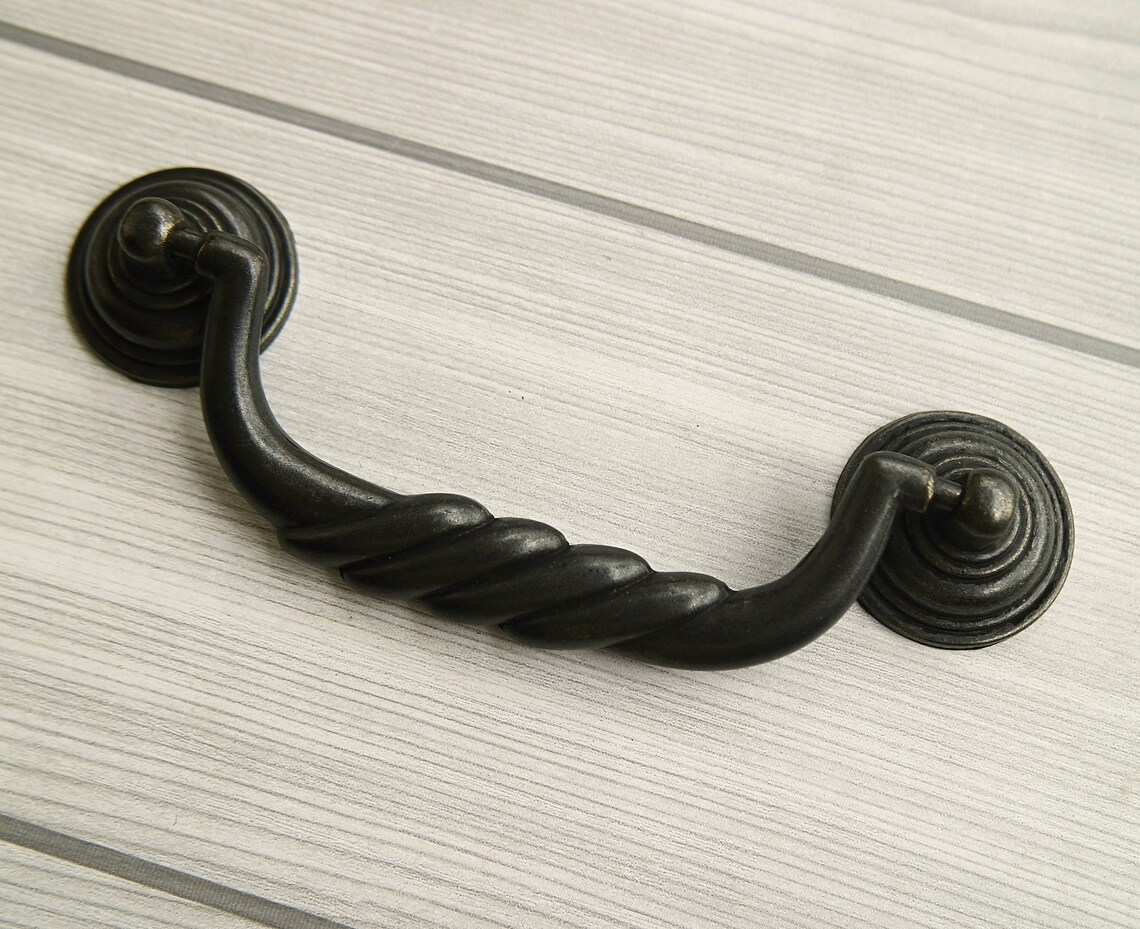 Dark Antique Bronze Drop Bail Drawer Handle Pull Funiture Bail Handle ...