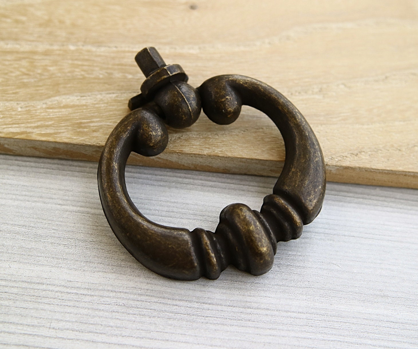 Vintage Style Drop Ring Handle Antique Bronze Dresser Knob - Etsy