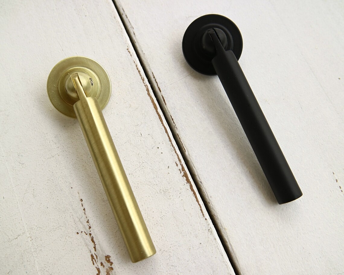 Gold Drop Drawer Handle Pull Black Cabinet Door Knob - Etsy