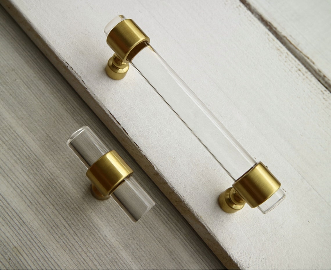3.75" Lucite Drawer Handle Clear Acrylic Kitchen Cabinet Door Knob ...
