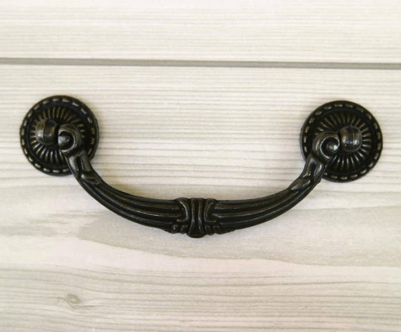 Antique Drop Bail Drawer Pull Dresser Swing Handle Mobili Knob Etsy