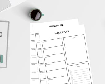 Printable Weekly Planner Bold Minimal Style - Etsy