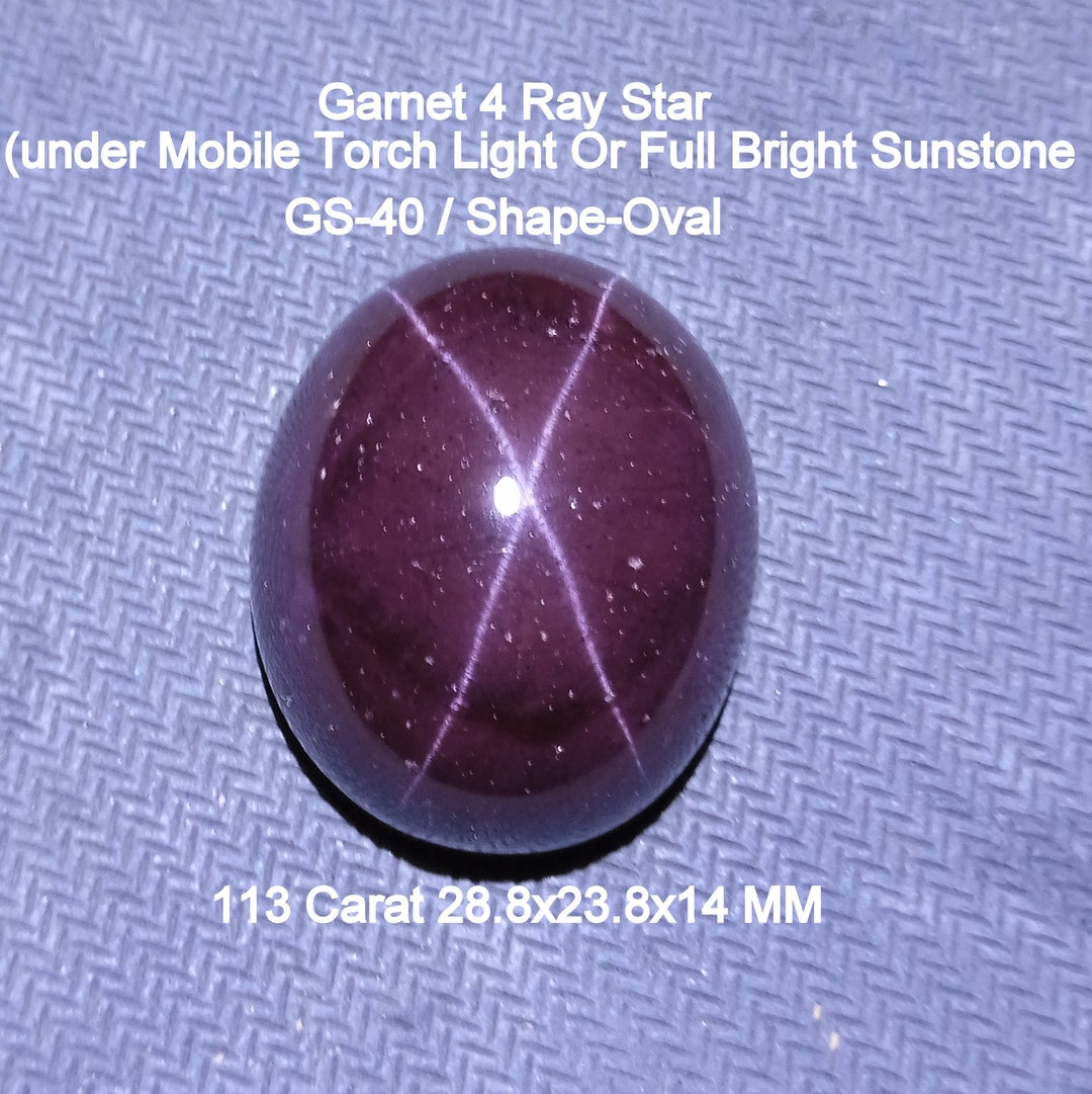 113 Ct 4 Ray Star Garnet Cabochon: Deep Purple Reddish Oval Gemstone - Etsy