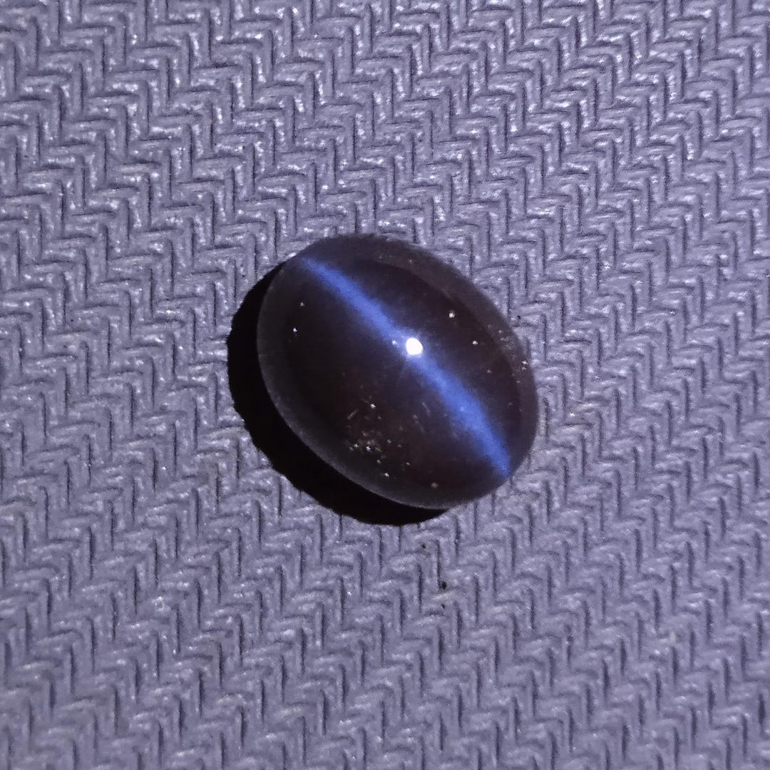 8.2 Carat Blue Spectrolite Cat's Eye Cabochon: Oval Gemstone for ...