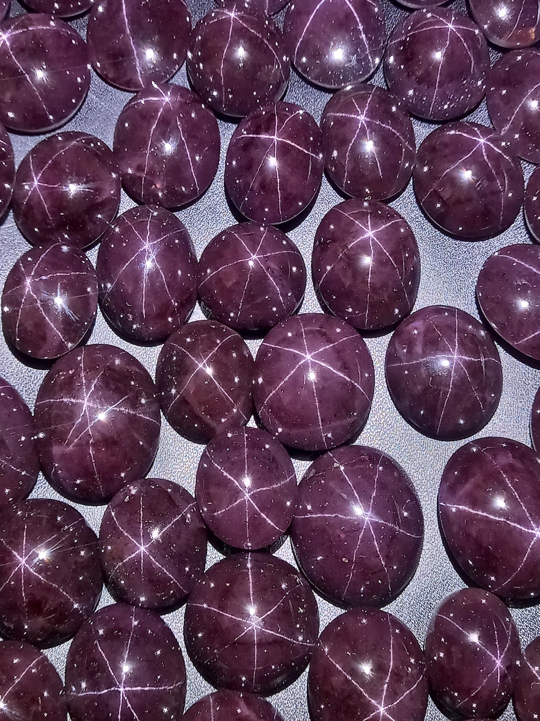 Natural 6-ray Star Garnet Cabochon Gemstone, Handmade Making Jewelry ...
