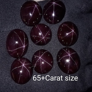 Natural 6-ray Star Garnet Cabochon Gemstone, Handmade Making Jewelry ...