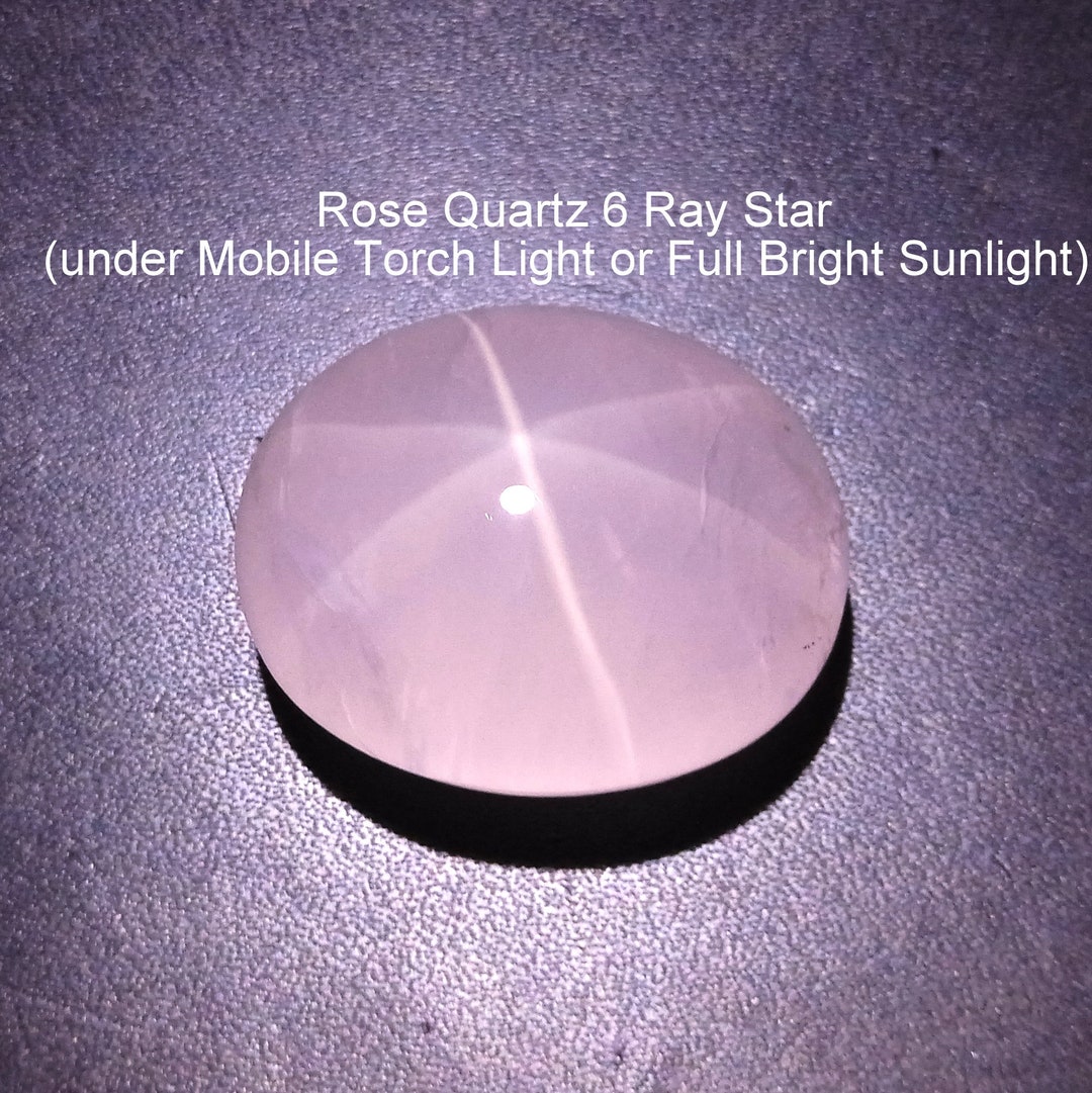 6 Ray Star Rose Quartz Natural Pink Color Rose Quartz Oval Shape ...