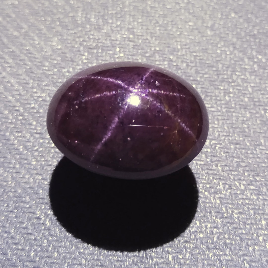 50.5 Carat 6 Ray Star Garnet Cabochon: Deep Purple Reddish Oval ...