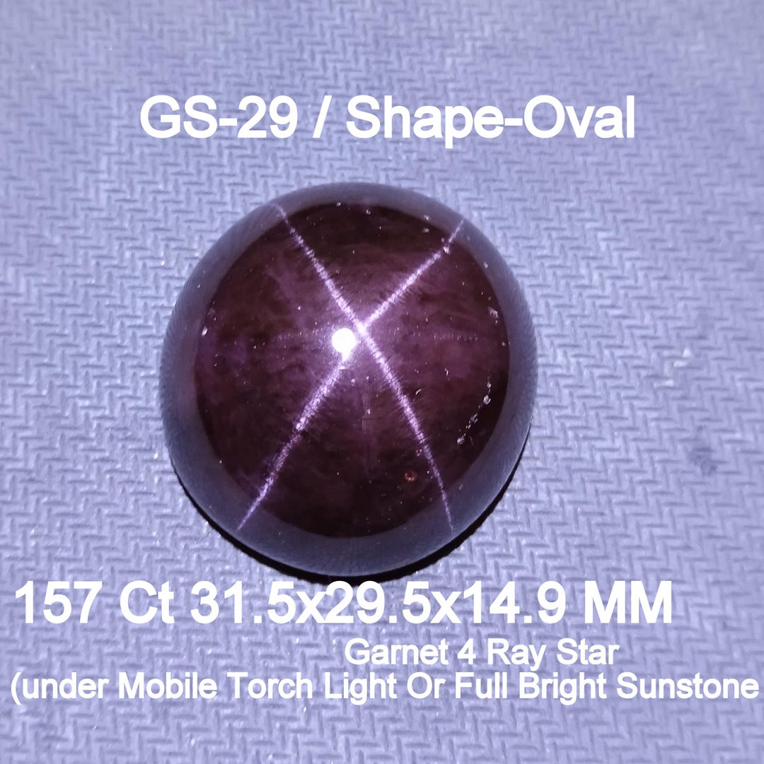 157 Carat Natural 4-ray Star Deep Purple Reddish Garnet Cabochon ...