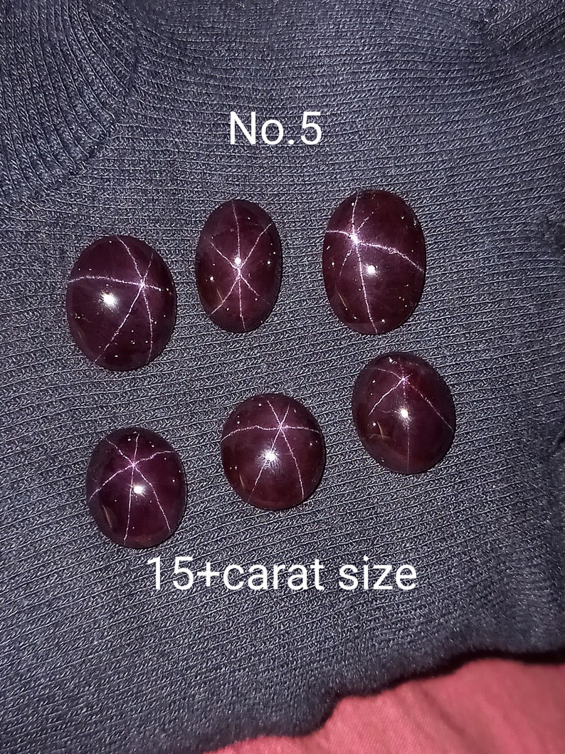 Natural 6-ray Star Garnet Cabochon: Handmade Jewelry Making Gemstone - Etsy