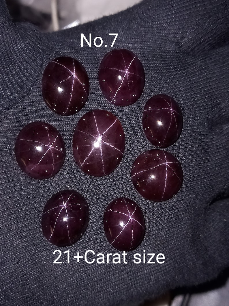 Natural 6-ray Star Garnet Cabochon: Handmade Jewelry Making Gemstone - Etsy