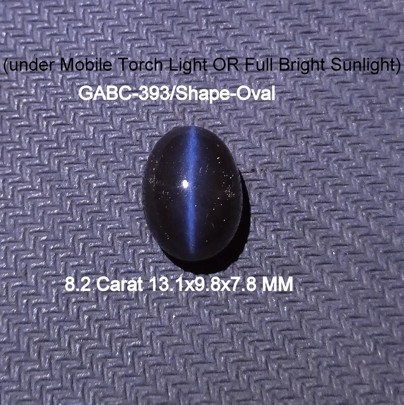8.2 Carat Blue Spectrolite Cat's Eye Cabochon: Oval Gemstone for ...