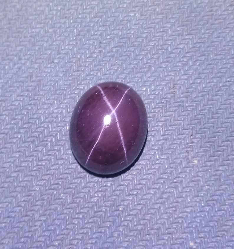28 Carat 4 Ray Star Garnet Cabochon: Deep Purple Reddish Oval Gemstone ...