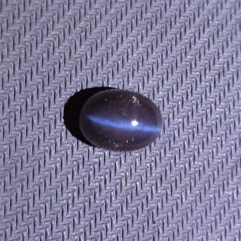 8.2 Carat Blue Spectrolite Cat's Eye Cabochon: Oval Gemstone for ...
