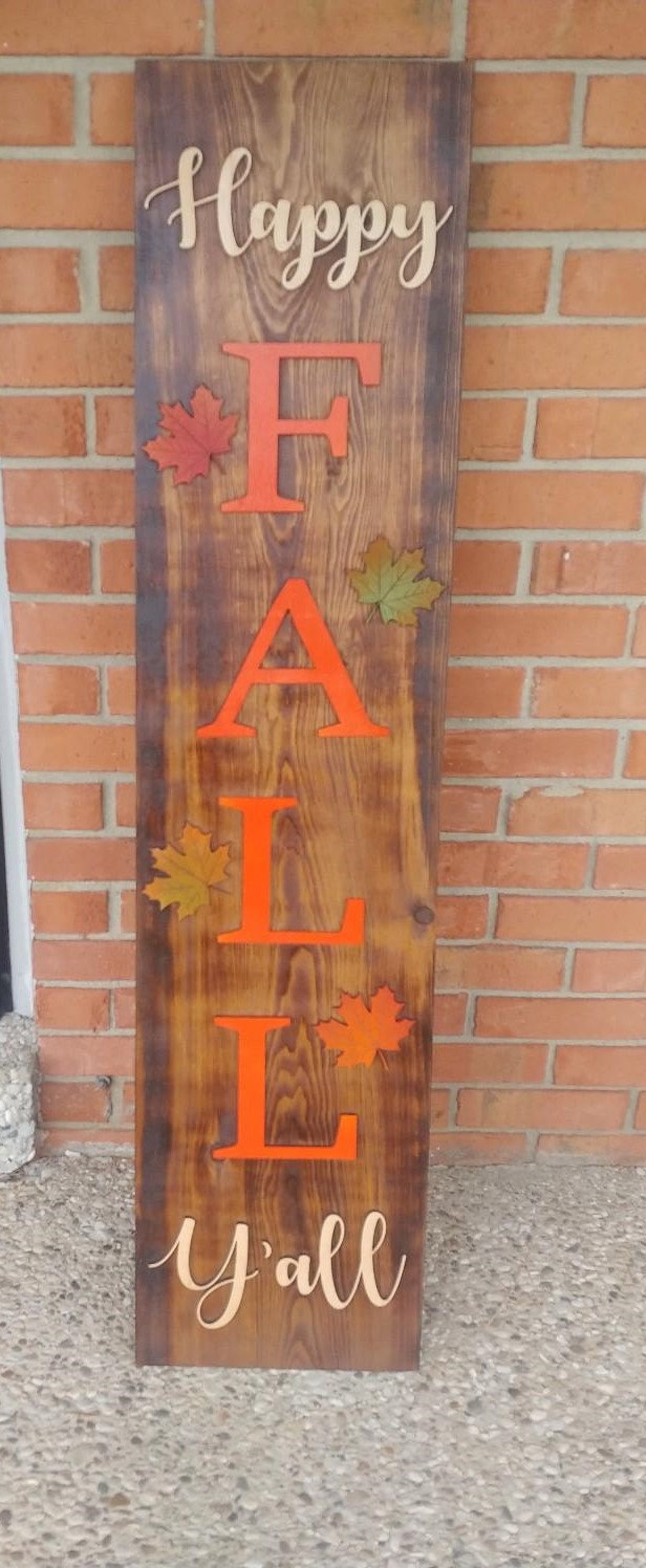 Happy Fall Y'all Outdoor front door/porch wooden sign. | Etsy