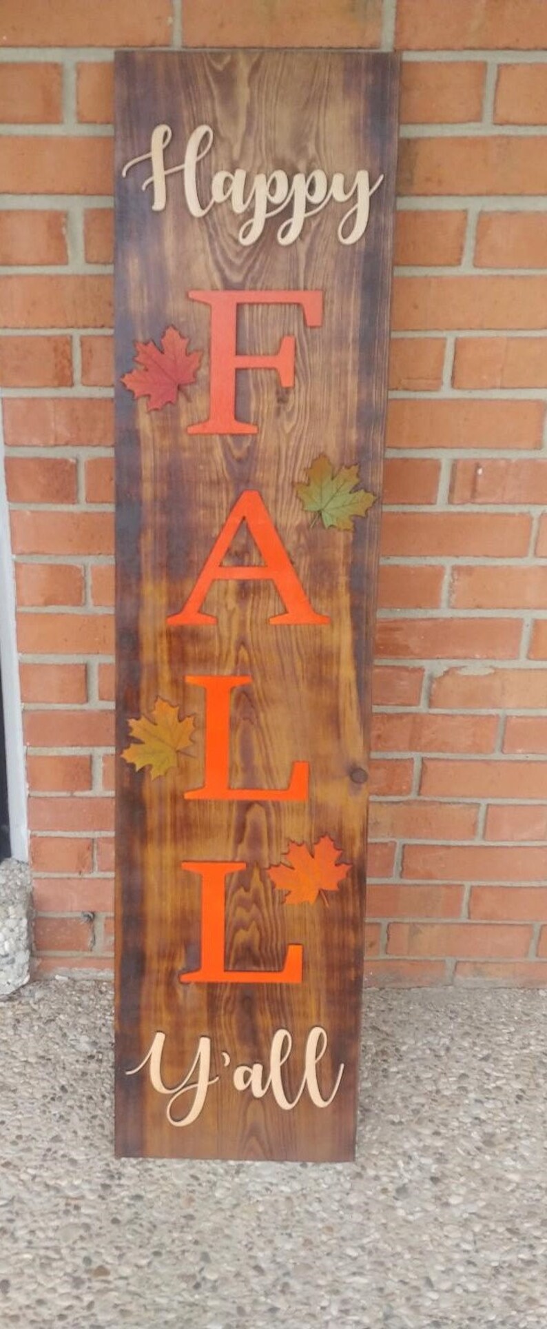 Happy Fall Y'all Outdoor front door/porch wooden sign. | Etsy