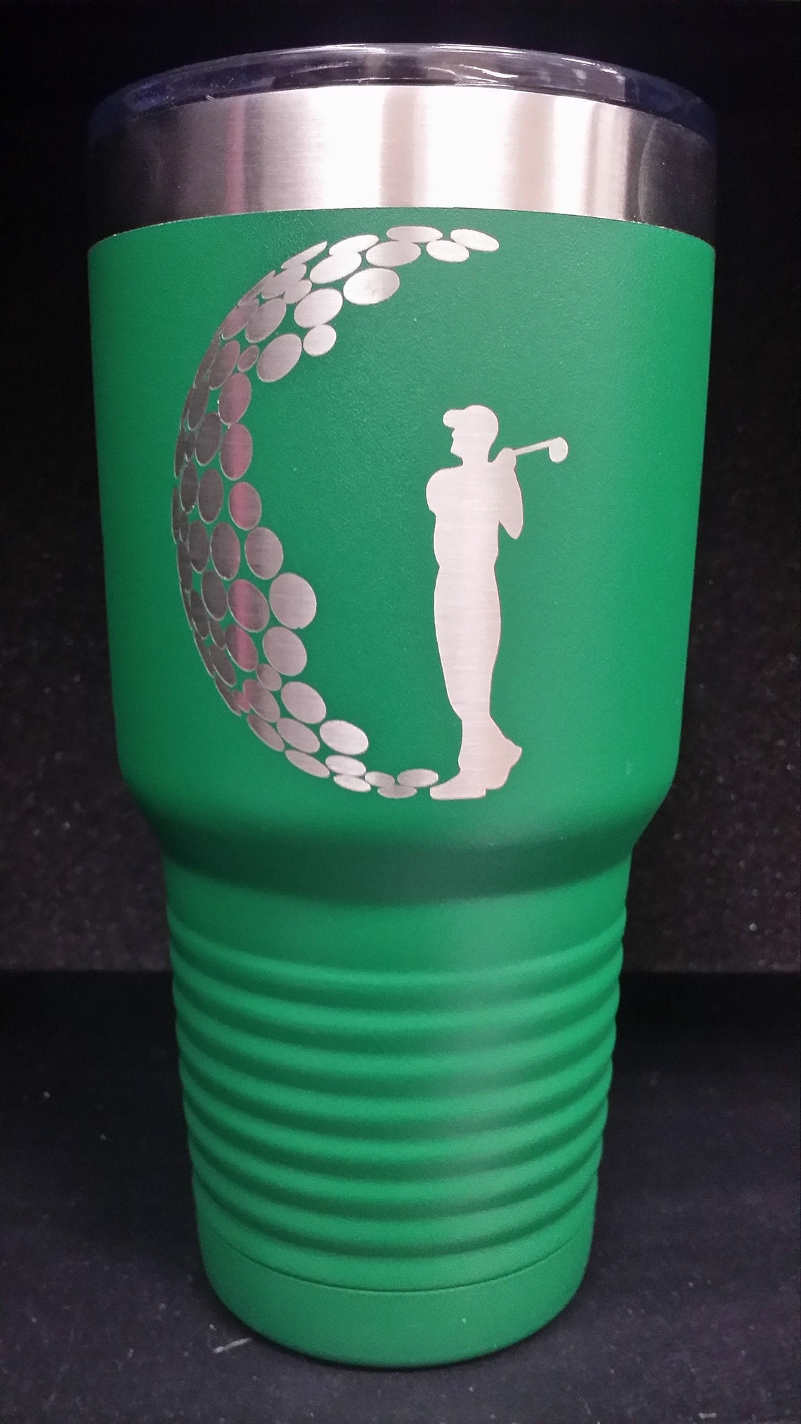 Golf Ball and Golfer Tumbler Laser Engraved Multiple Sizes - Etsy