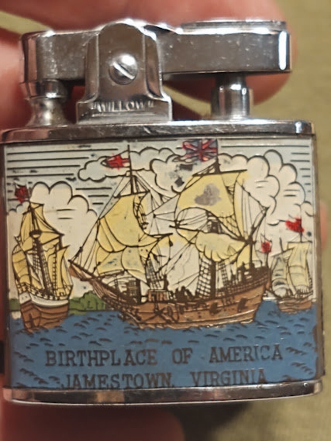 Encendedor vintage Jamestown Settlement, recuerdo de Willow - Etsy España