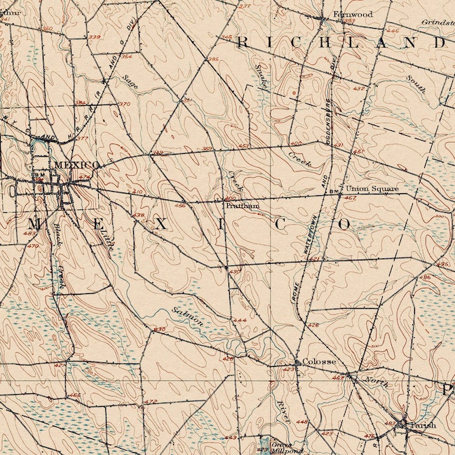 Mexico NY Restored Vintage Map - Etsy