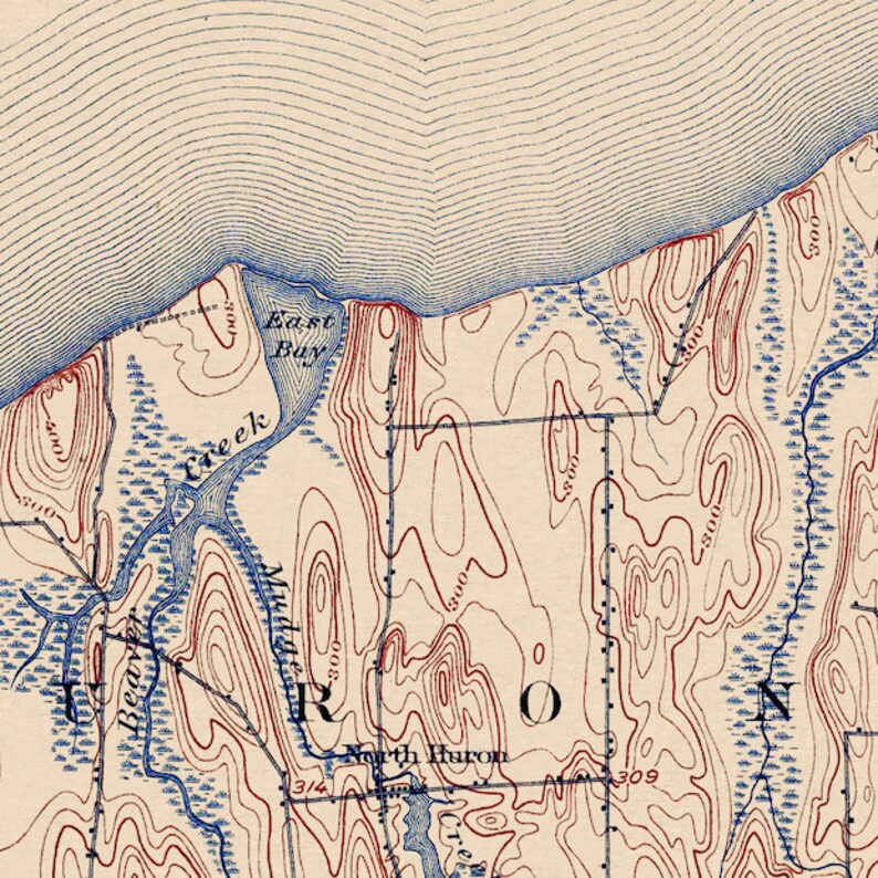 Sodus Bay, NY - Restored Vintage Map - Etsy