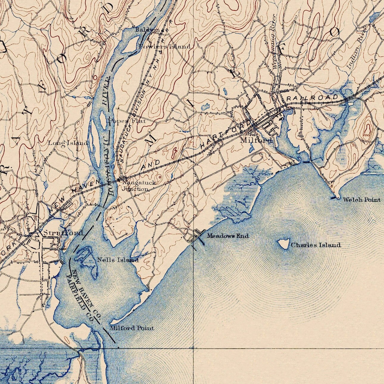 Bridgeport, CT Restored Vintage Map - Etsy