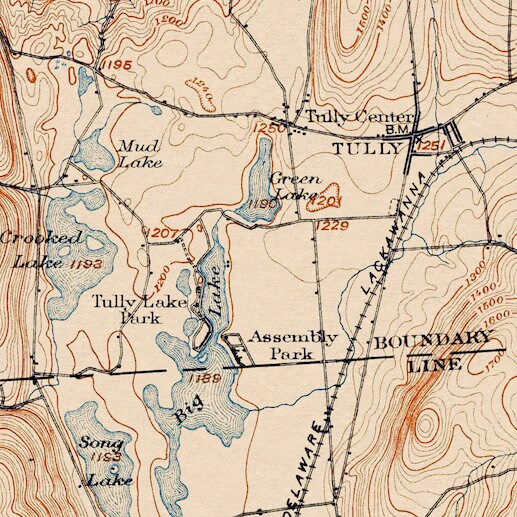 Tully, NY Restored Vintage Map - Etsy
