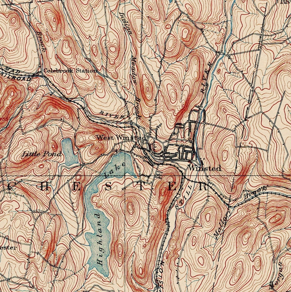Winstead CT Restored Vintage Map - Etsy
