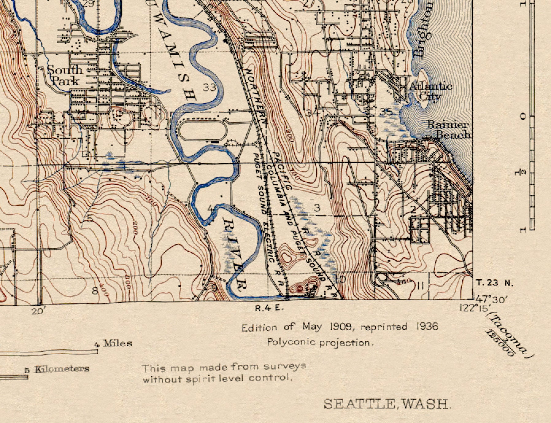 Seattle, Washington Vintage Map (1909) - Etsy