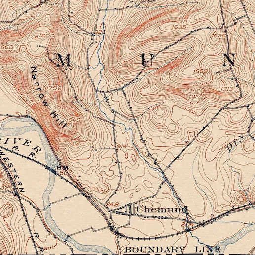 Waverly NY Restored Vintage Map - Etsy