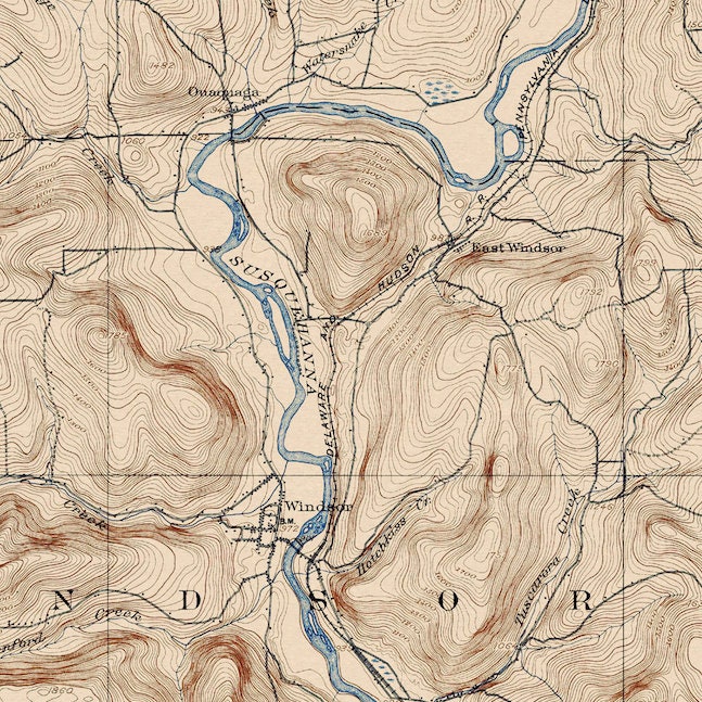 Nineveh, NY - Restored Vintage Map - Etsy