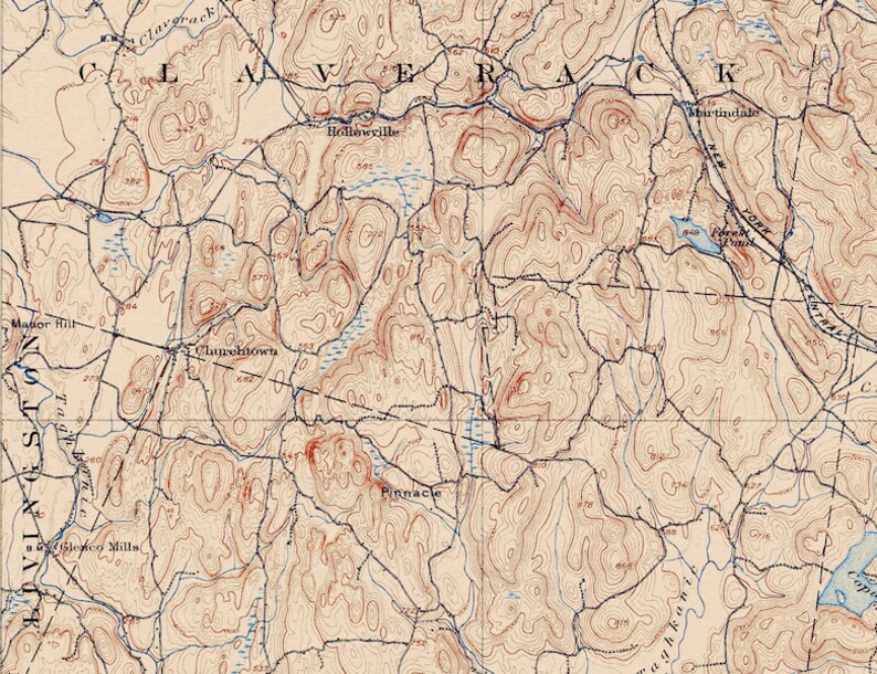 Copake, NY - Restored Vintage Map - Etsy