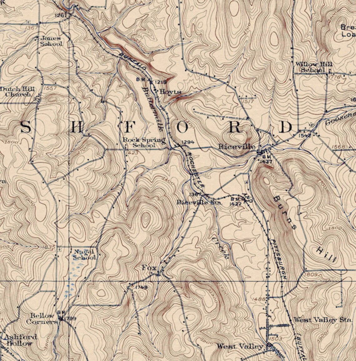 Ellicottville NY Restored Vintage Map - Etsy