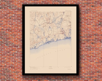 Charlestown 1855 Old Town Map With Homeowner Names Rhode Island Reprint ...