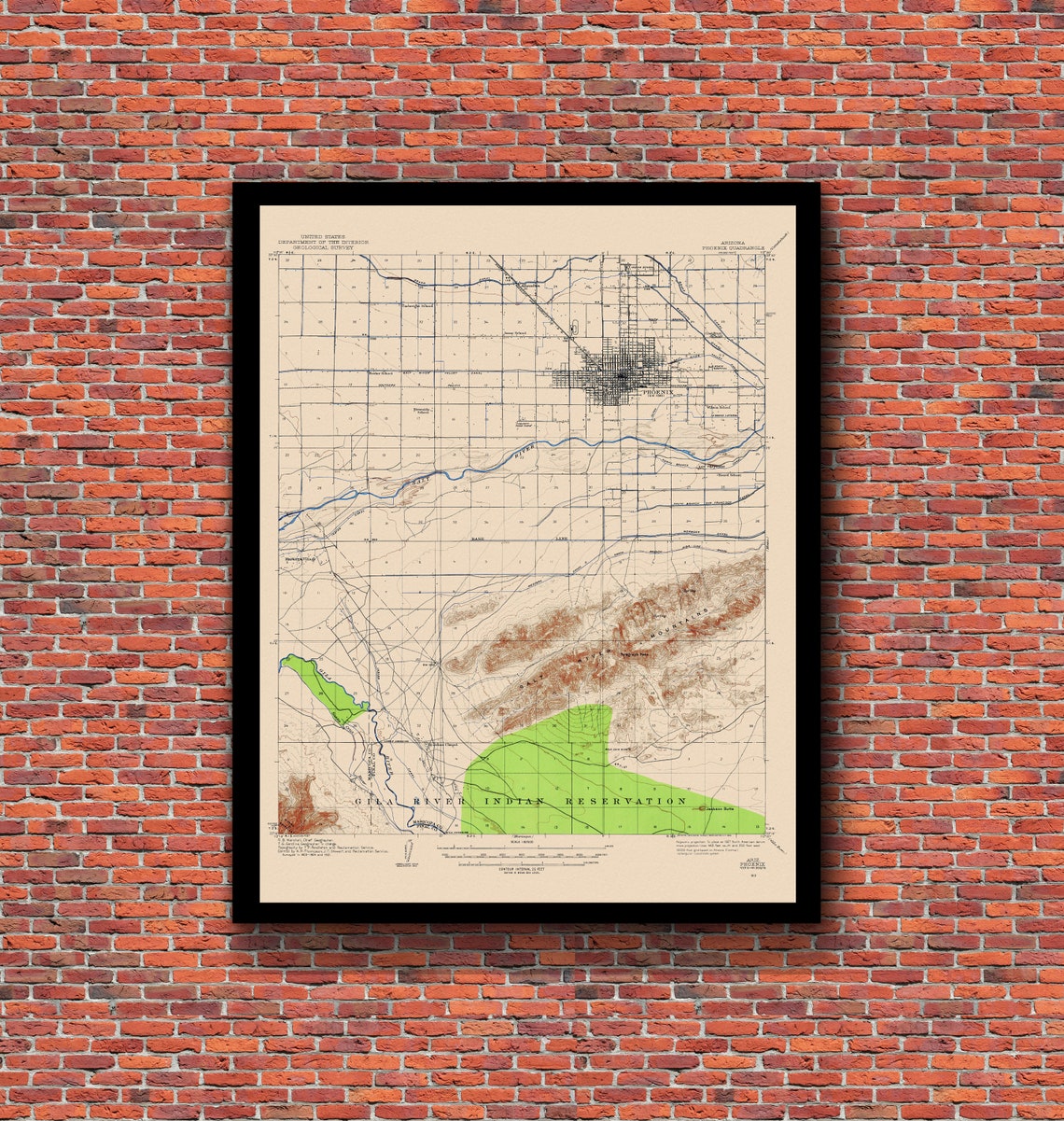 Phoenix, Arizona Vintage Topographic Map (1912) - Etsy