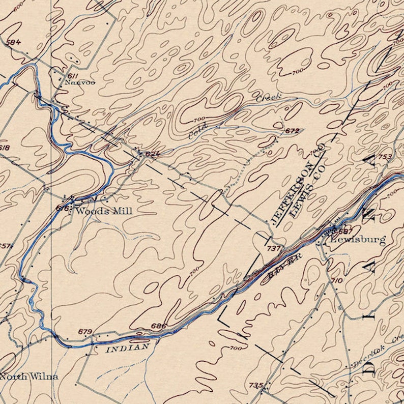 Antwerp, NY - Restored Vintage Map - Etsy
