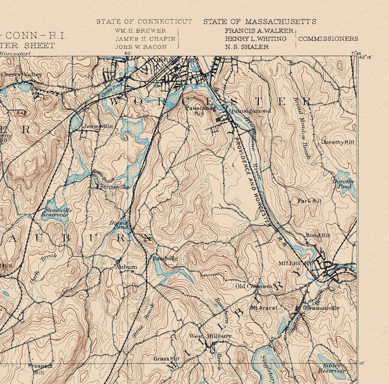 Webster, MA Restored Vintage Map - Etsy