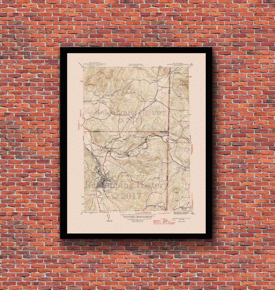 Hoosick Falls, NY Restored Vintage Map (1946) - Etsy