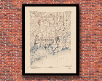Colorful and Whimsical Folk Art Print of Stonington CT by - Etsy