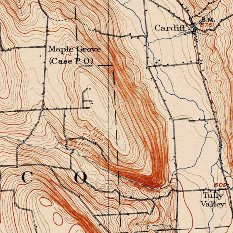 Tully, NY - Restored Vintage Map - Etsy