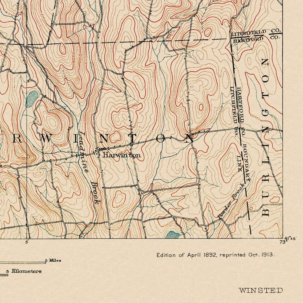 Winstead CT Restored Vintage Map - Etsy