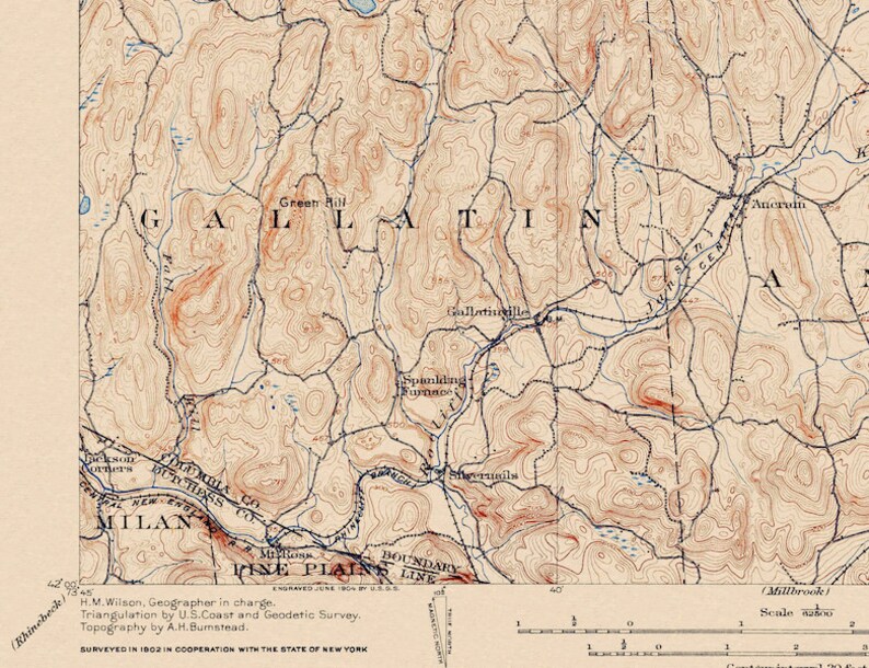 Copake, NY - Restored Vintage Map - Etsy