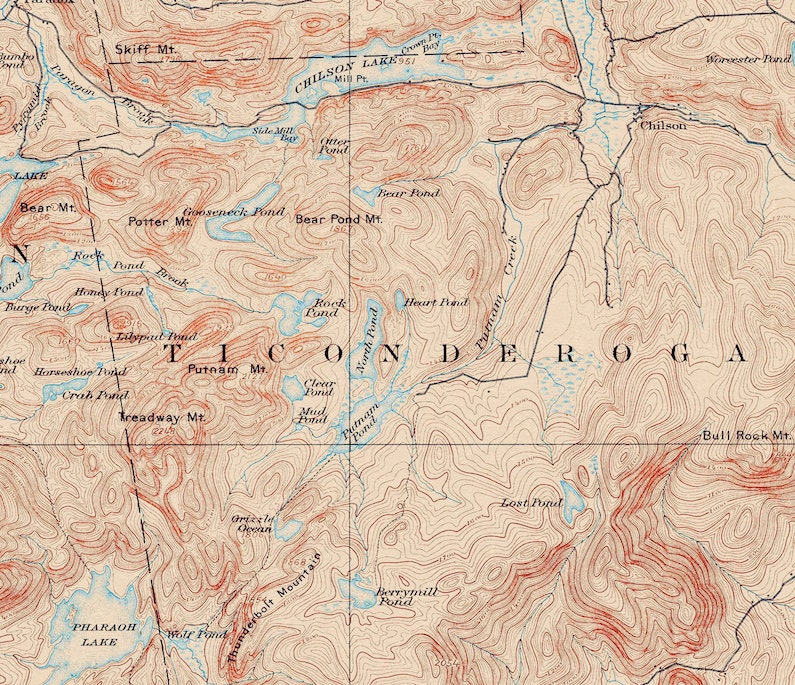 Paradox Lake, NY - Restored Vintage Map - Etsy