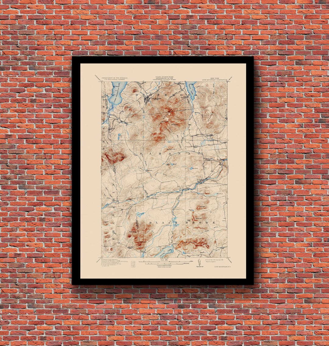 Lyon Mountain, NY - Restored Vintage Map - Etsy